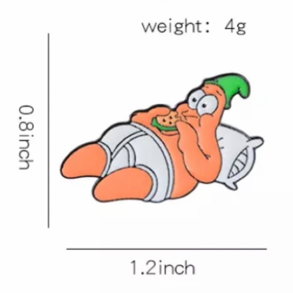 Jewelry | 63 Spongebob Squarepants Patrick Star Eating Sandwich Enamel ...